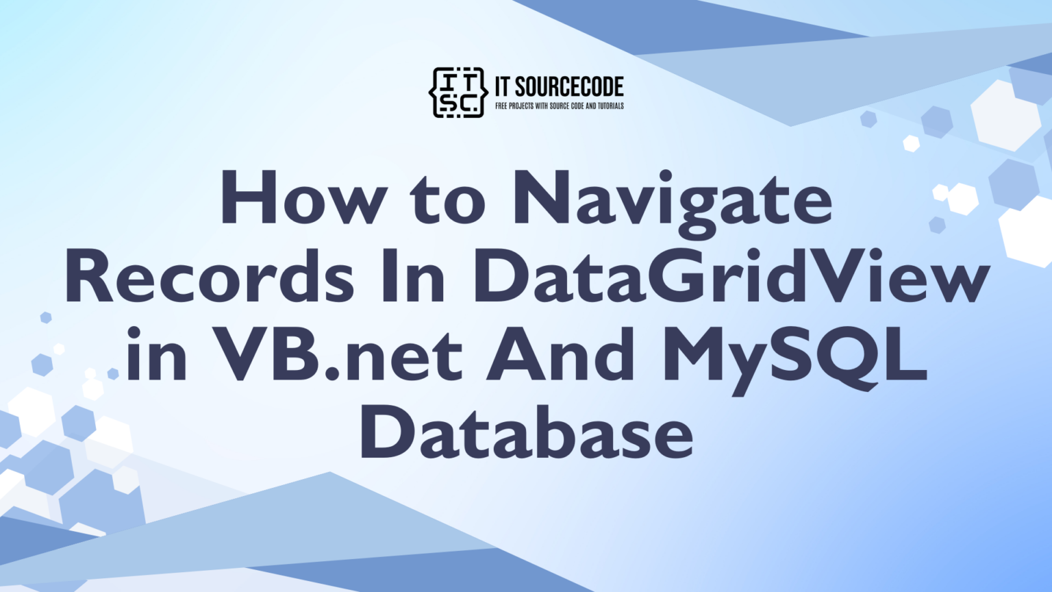 How to Navigate Records In DataGridView in VB.net And MySQL Database