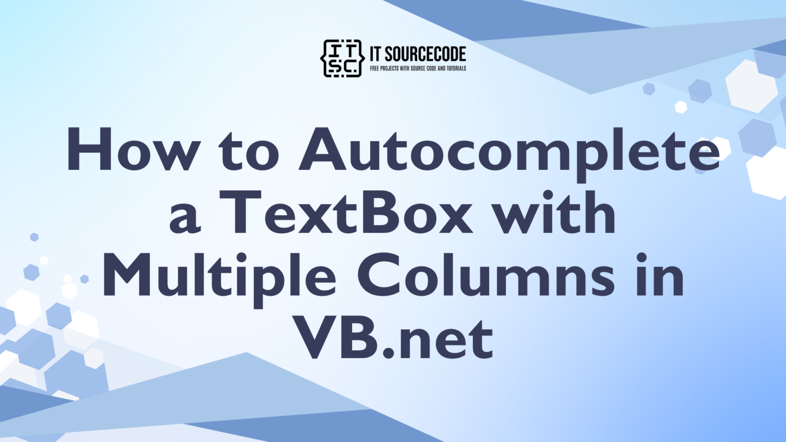 How to Autocomplete a TextBox with Multiple Columns in VB.net