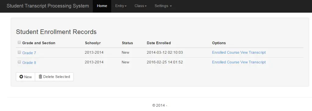 Student Transcript Processing System In PHP - FREE