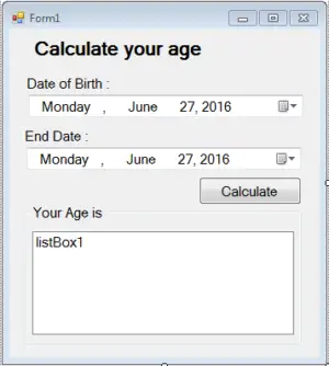 Calculating Age with Zodiac Sign In C# With Source Code - FREE