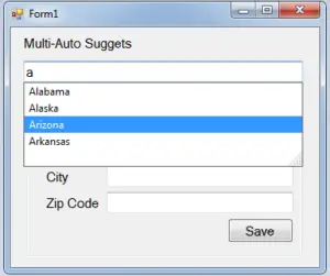 Multi-Columns AutoComplete in a TextBox Using C# and SQL Server