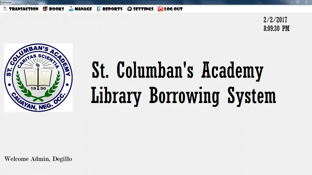 Library Management System for St. Columban's Academy in VB.net