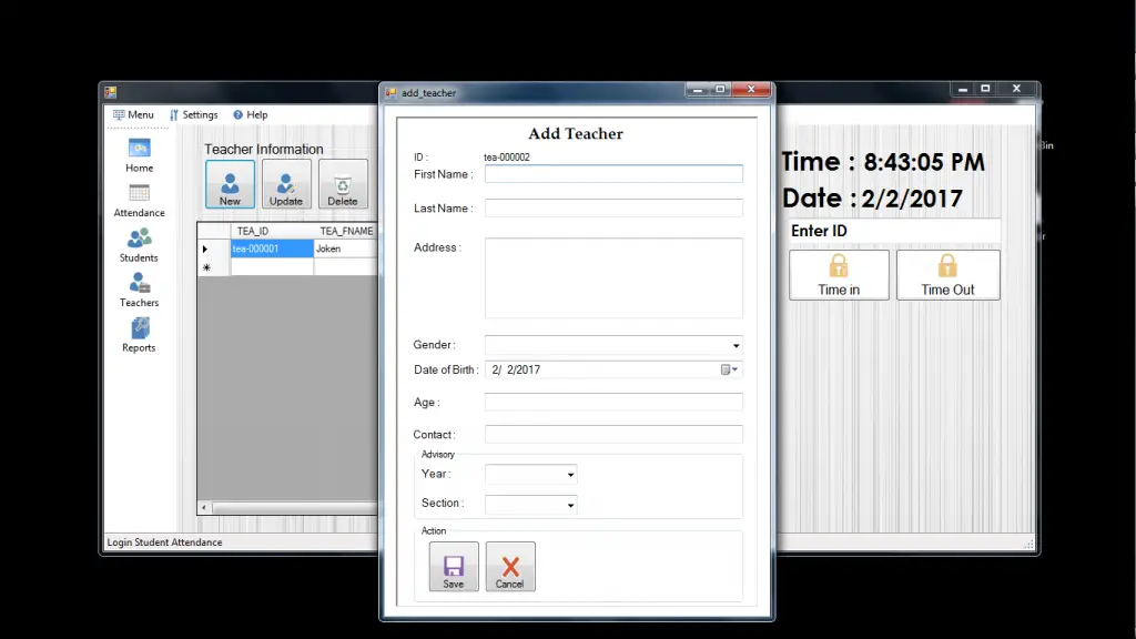 Attendance Monitoring System for RTTSE in VB.net with Source Code