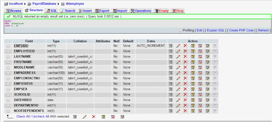 103 - Payroll System Database Design Using MySQL 2019
