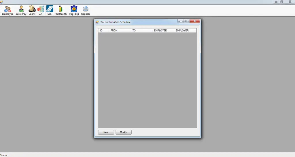 111 - Managing SSS Contribution for Payroll System: Table of ...