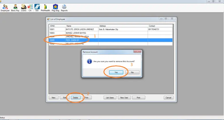 110 - Delete Statement Using Visual Basic Application for Managing Payroll System Module