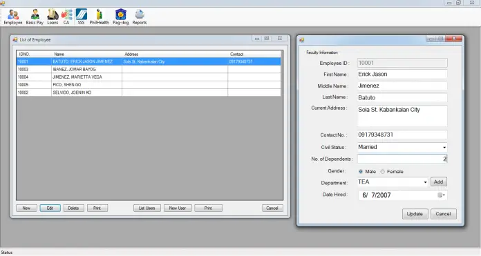 109 Update Statement Using Visual Basic Application For Managing