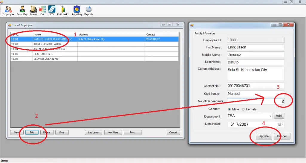 109 - Update Statement Using Visual Basic Application for Managing ...