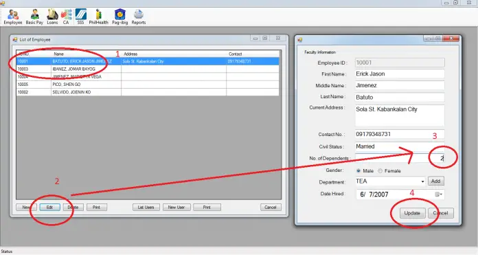 109 - Update Statement Using Visual Basic Application for Managing ...