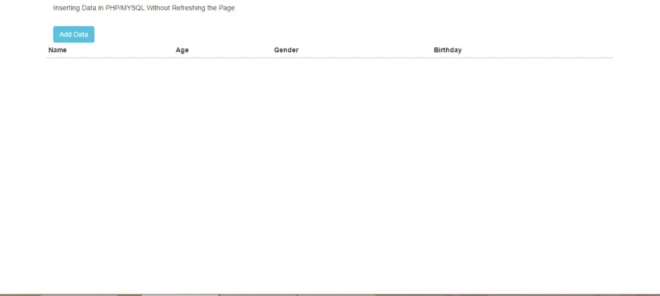 Insert and Display Data in PHP & MYSQL Without Refreshening Page