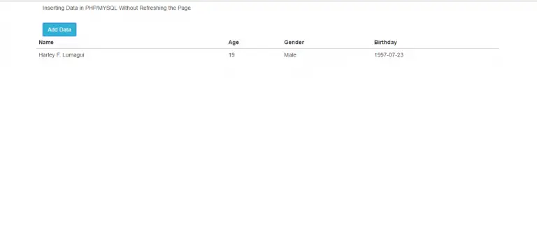 Insert And Display Data In Php And Mysql Without Refreshening Page 8289