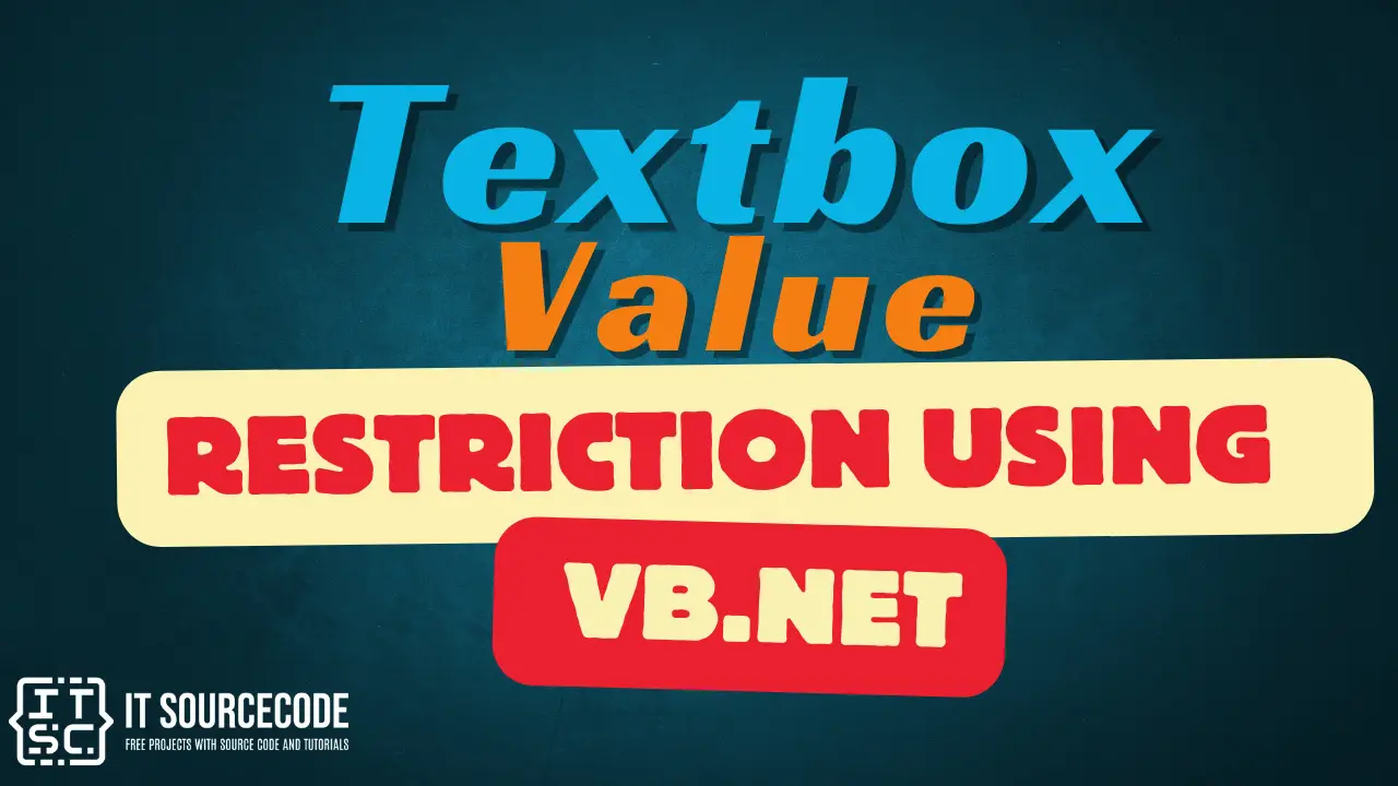 Textbox Value Restriction Using Vbnet