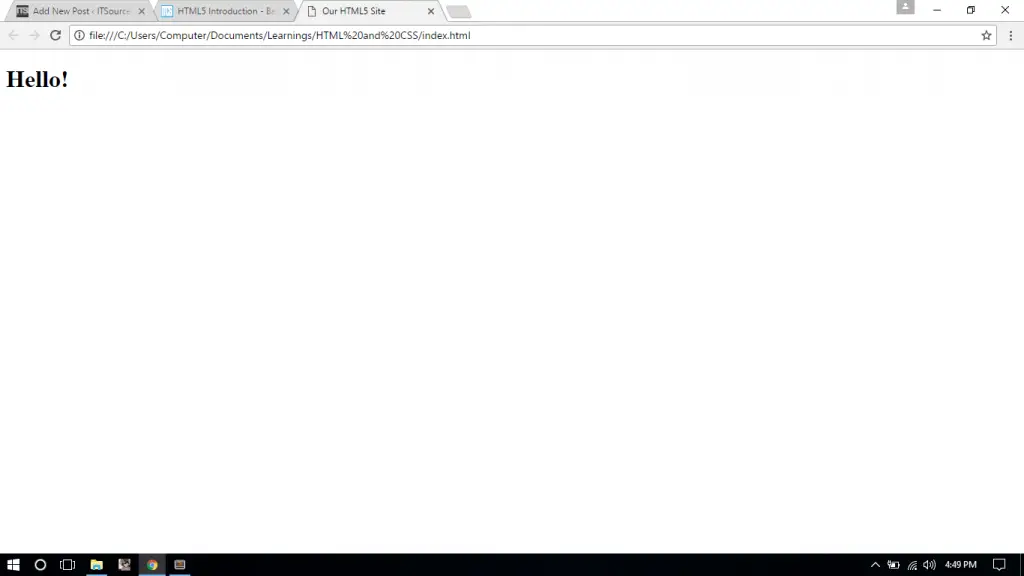 First HTML5 Website - Beginners Guide for Web Developers - 002