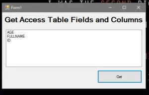 How to Get MS Access Table Fields or Columns in VB.Net - 2022