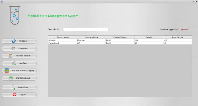 Medical Store Management System using Java in Netbeans