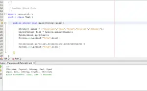 Collection Method Sorting in Java Tutorial Using Netbeans IDE