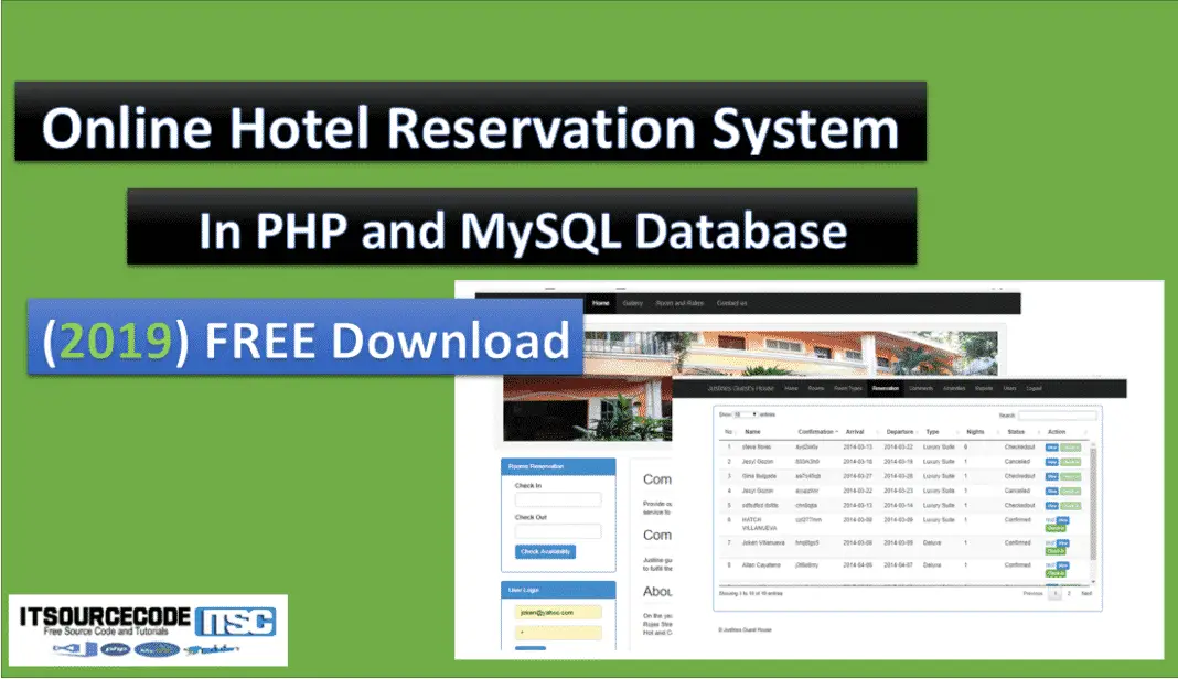 Online Hotel Reservation System in PHP Projects with Source Code