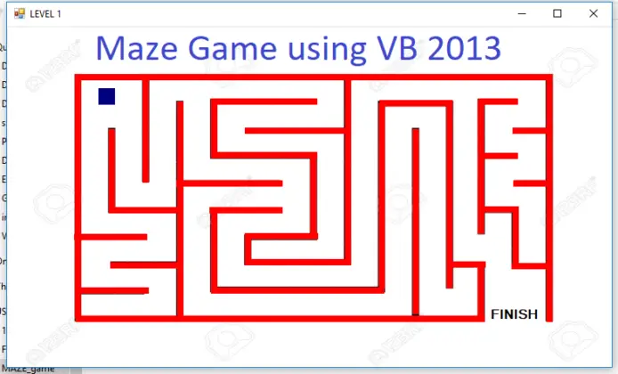 Maze Game in Visual Basic 2013 with source code sample