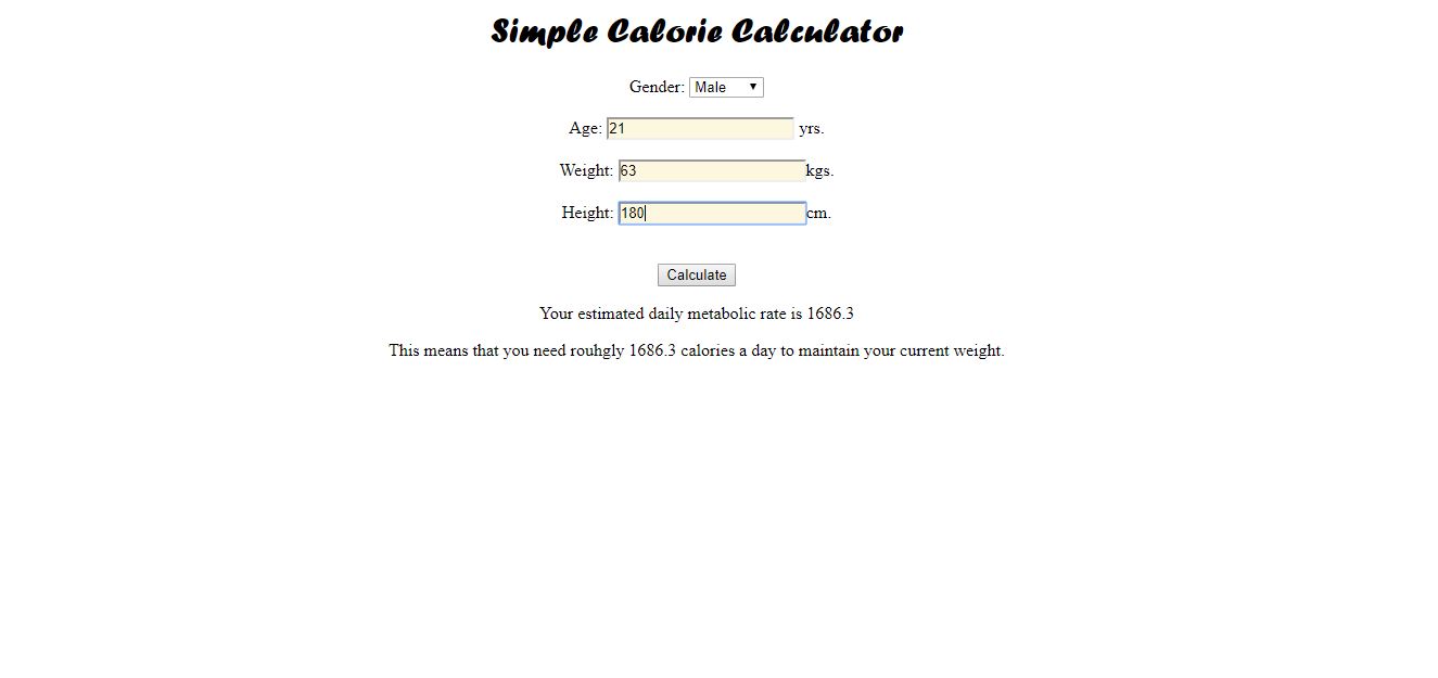 How to Create Simple Calorie Calculator Using PHP