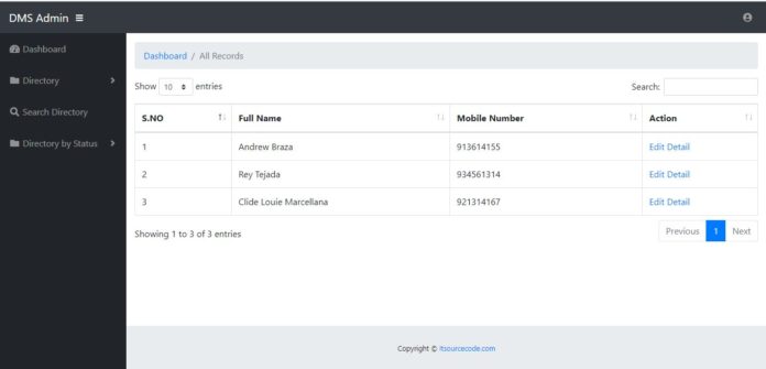 Directory Management System Source Code FREE download