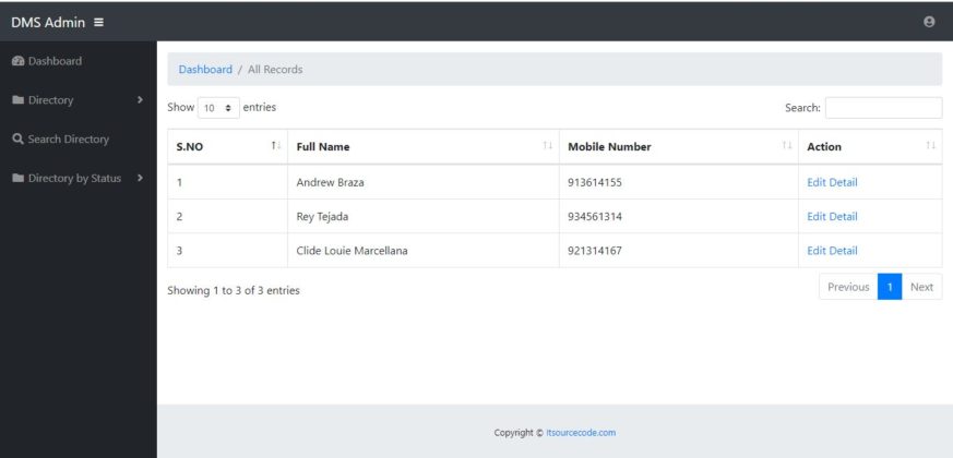 Directory Management System Source Code FREE download