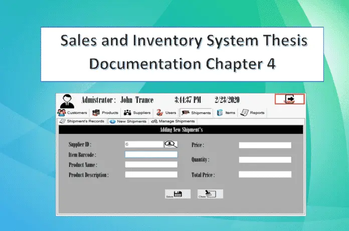 Sales and Inventory System Thesis Documentation Chapter 4 - 2020