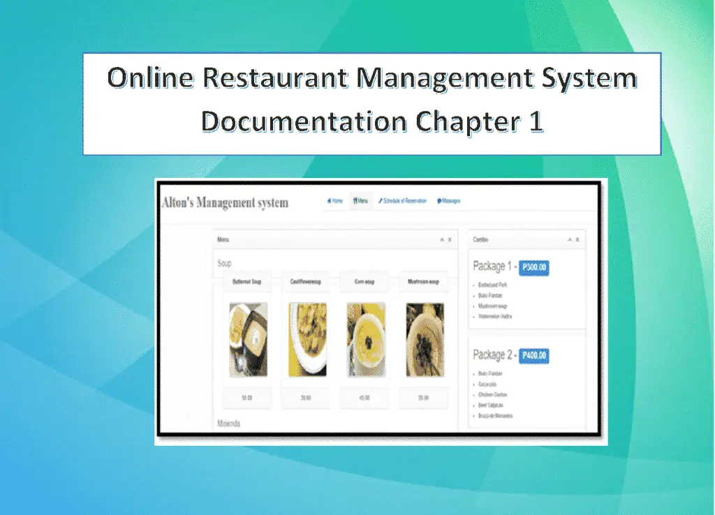 Online Restaurant Management System Documentation Chapter 1 2020