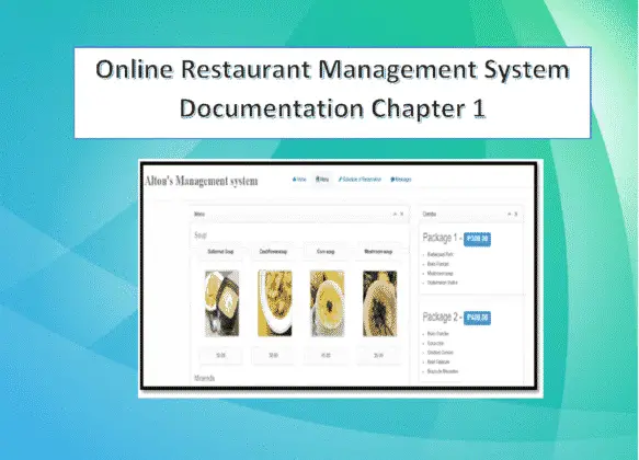 Online Restaurant Management System Documentation Chapter 1 2020
