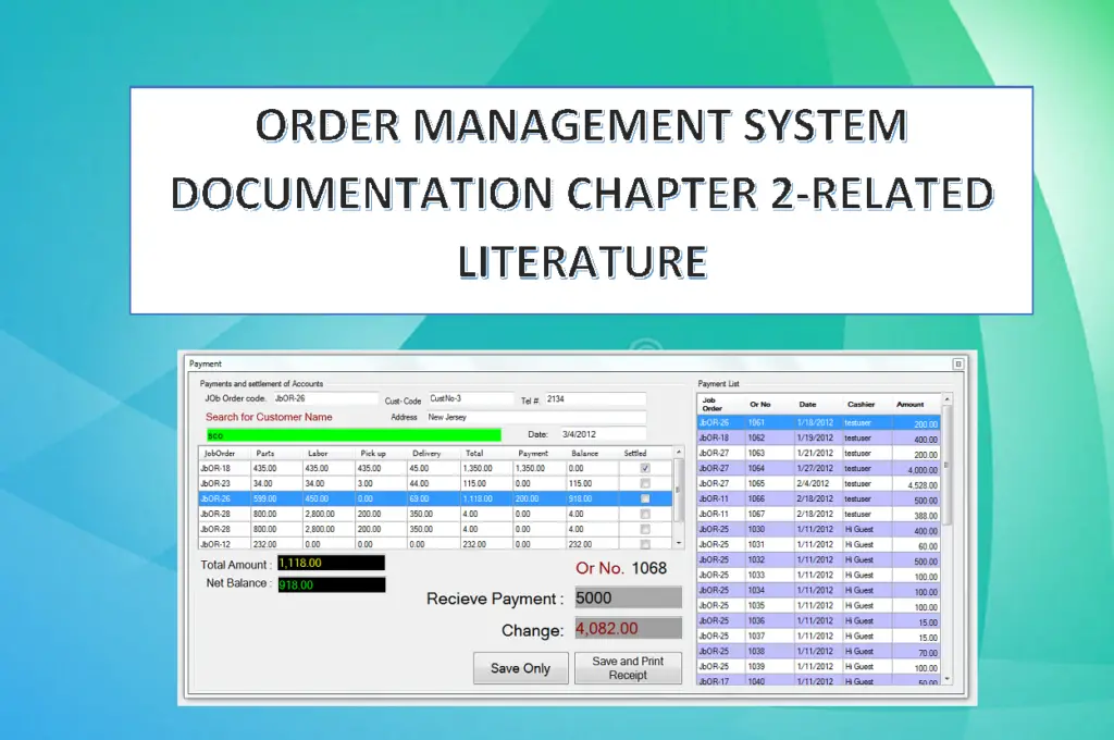 Order Management System Documentation Chapter 2-Related Literature ...