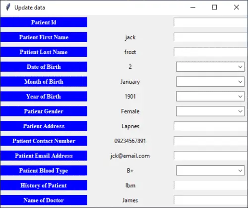 Patient Information System In Python With Source Code Video 2022