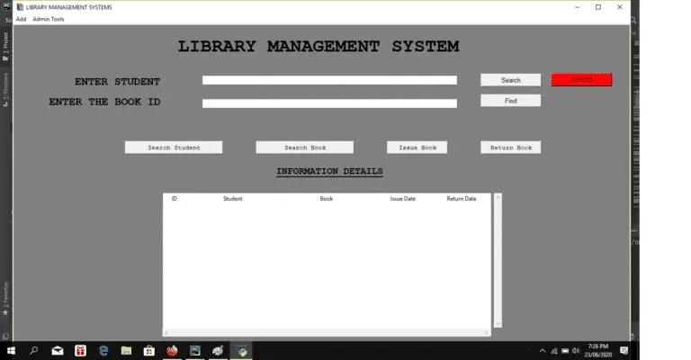 Library Management System Project In Python with Source Code