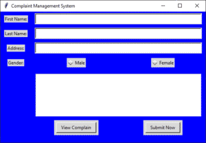 Complaint Management System Project in Python Source Code