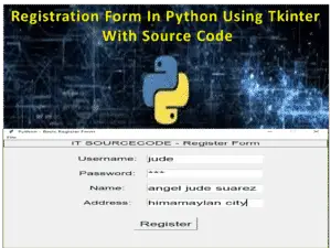 Registration Form Using Tkinter In Python With Source Code
