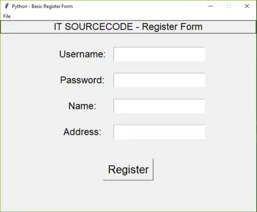 Registration Form Using Tkinter In Python With Source Code