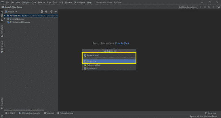 Aircraft War Game in Python with Source Code