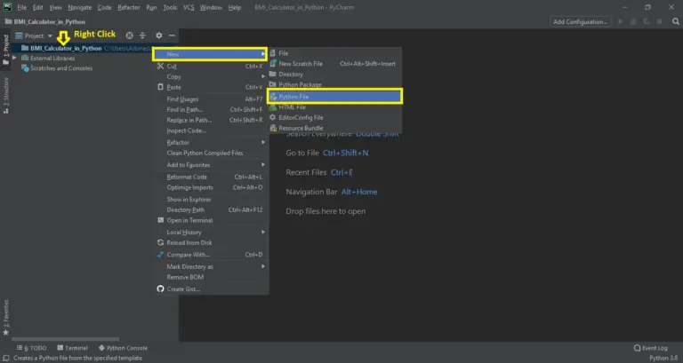 BMI Calculator Python Program with Source Code | FREE