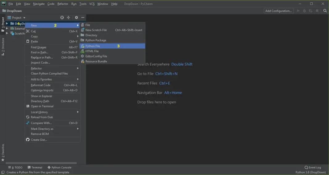 Drop Down List in Python with Source Code