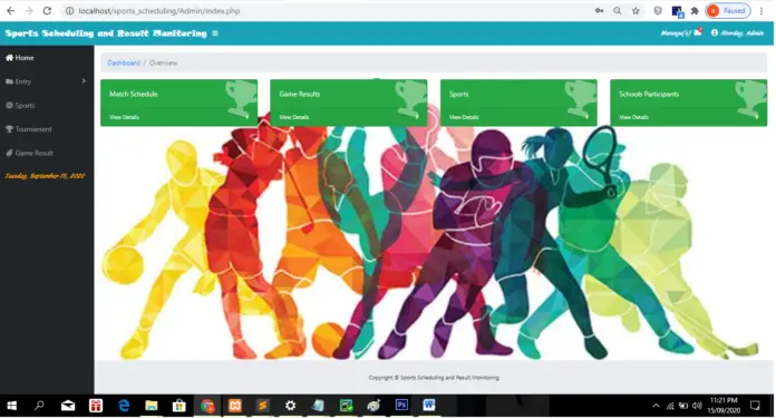 Sports Management System Project in PHP with Source Code
