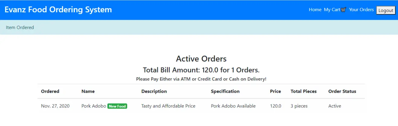 Python Django Online Food Ordering System With Source Code