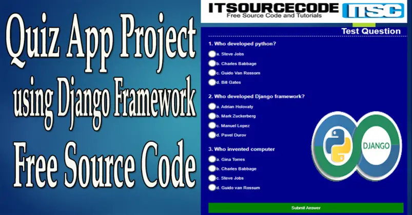 Django Quiz App with Source Code - Itsourcecode.com