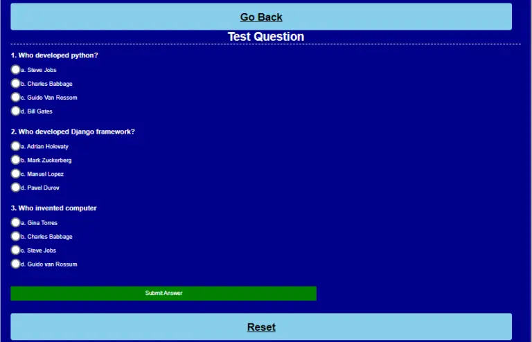 Django Quiz App with Source Code - Itsourcecode.com