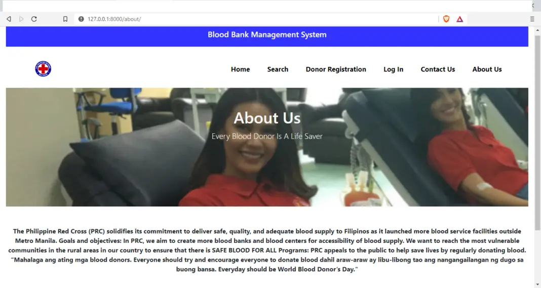 Blood Bank Management System Project in Django