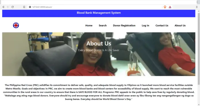 Blood Bank Management System Project in Django