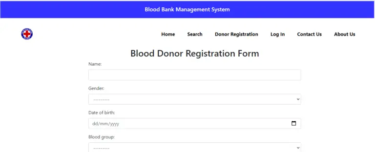 Blood Bank Management System Project in Django