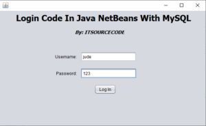 Login Code In Java With Source Code