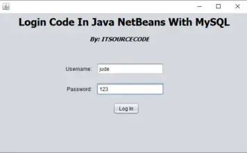 Login Code In Java With Source Code