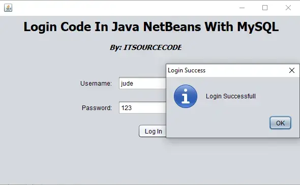 Login Page In Java With Source Code - SourceCodeHero.com
