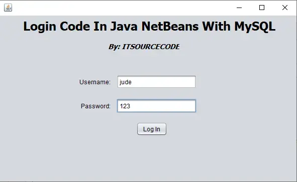 Login Page In Java With Source Code - SourceCodeHero.com
