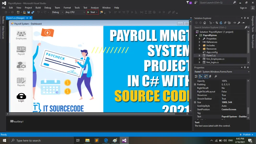 Payroll Management System Project in C# with Source Code