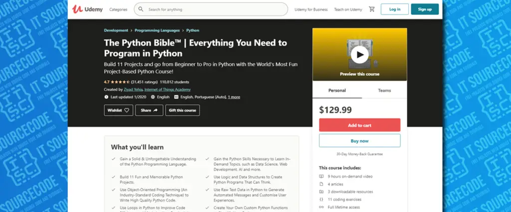 20 Best Python Courses Online with Certificate [2022] - Itsourcecode.com